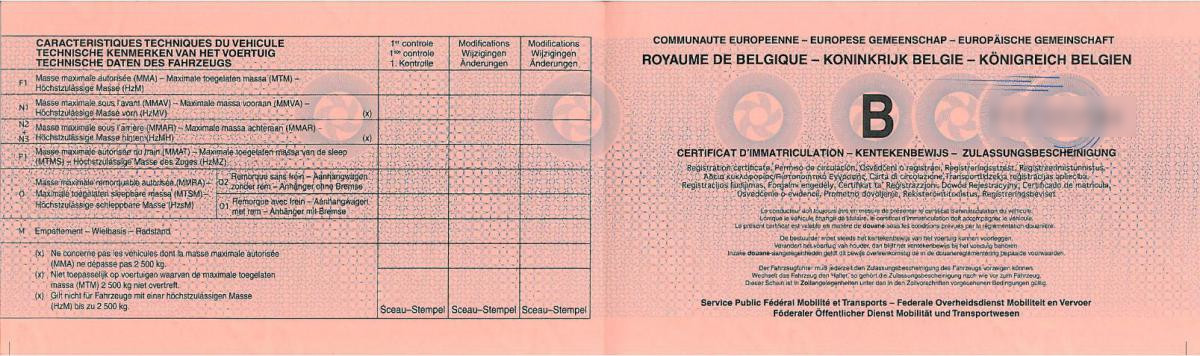 Relevante voertuigdocumenten